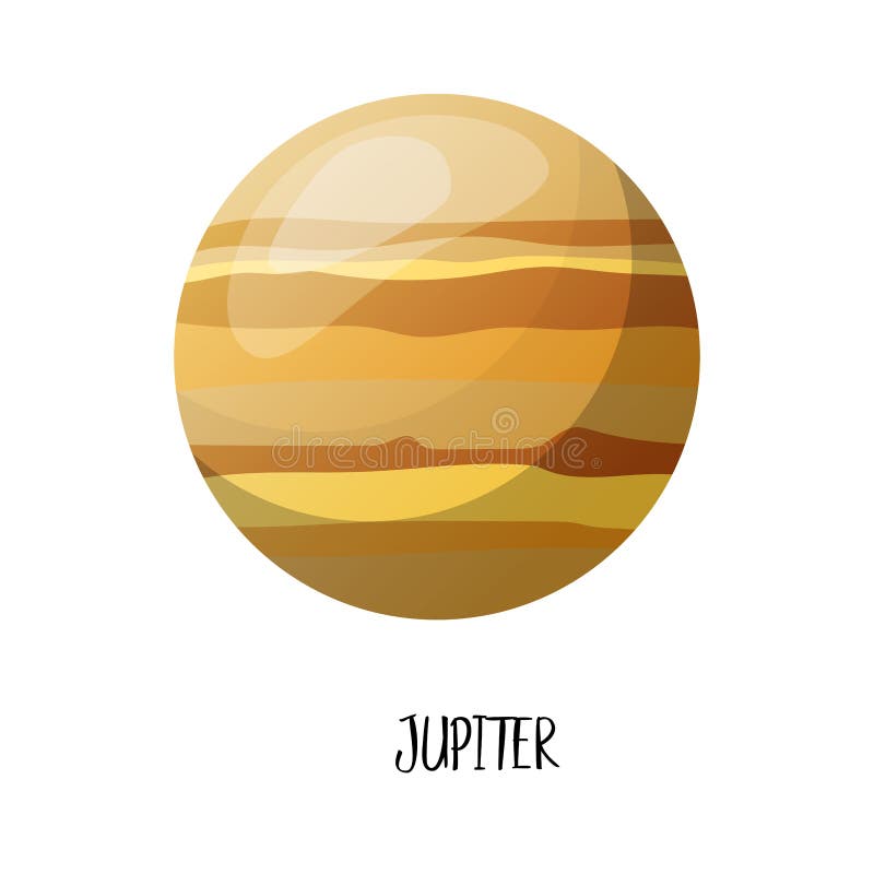 Cartoon Planet for Kids. Jupiter Stock Vector - Illustration of icon ...