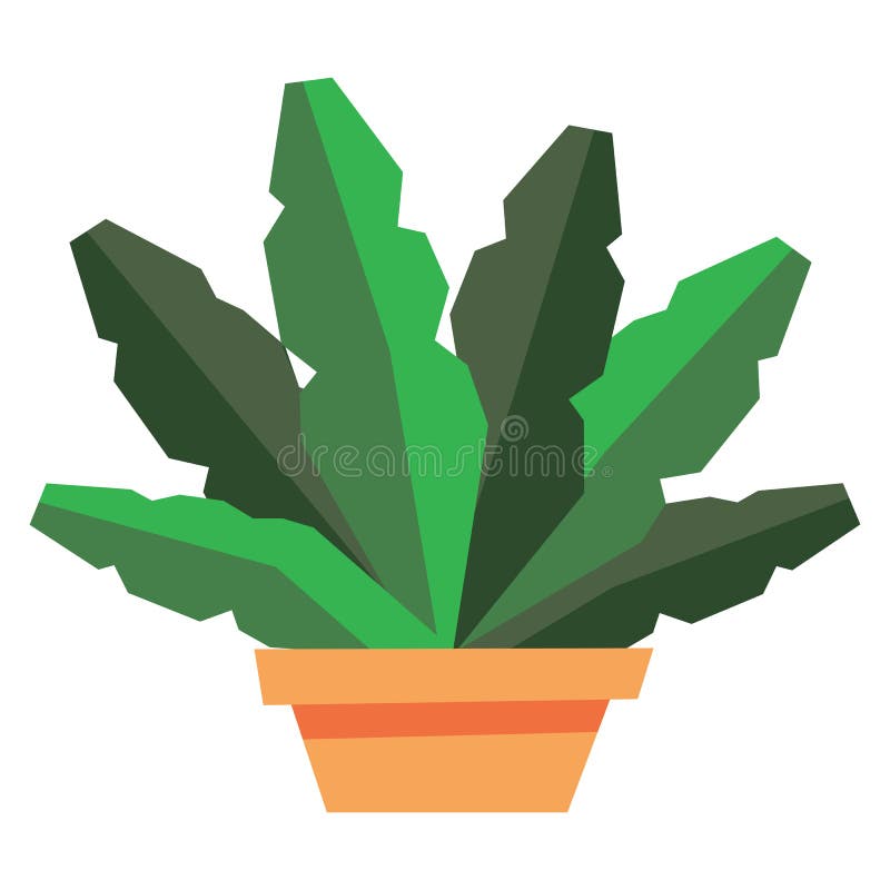 Cartoon Plant Isolated on White Background Stock Illustration ...