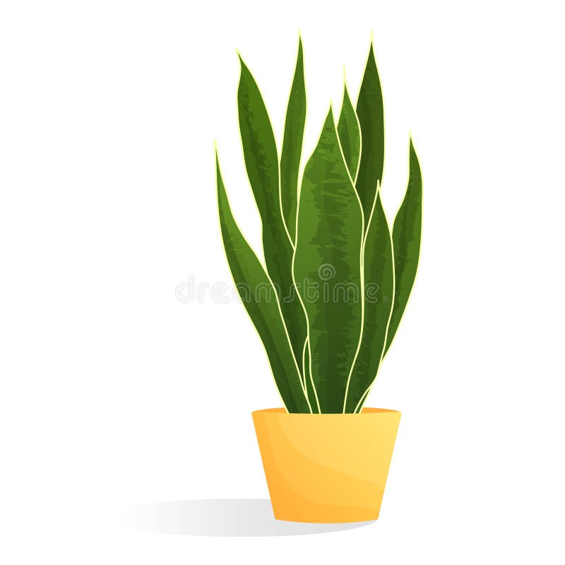 Cartoon Plant in Pot. Isolated Vector Illustration Stock Vector ...