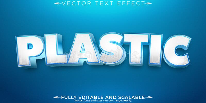 Cartoon Plastic Text Effect, Editable Clean and White Text Style Stock ...