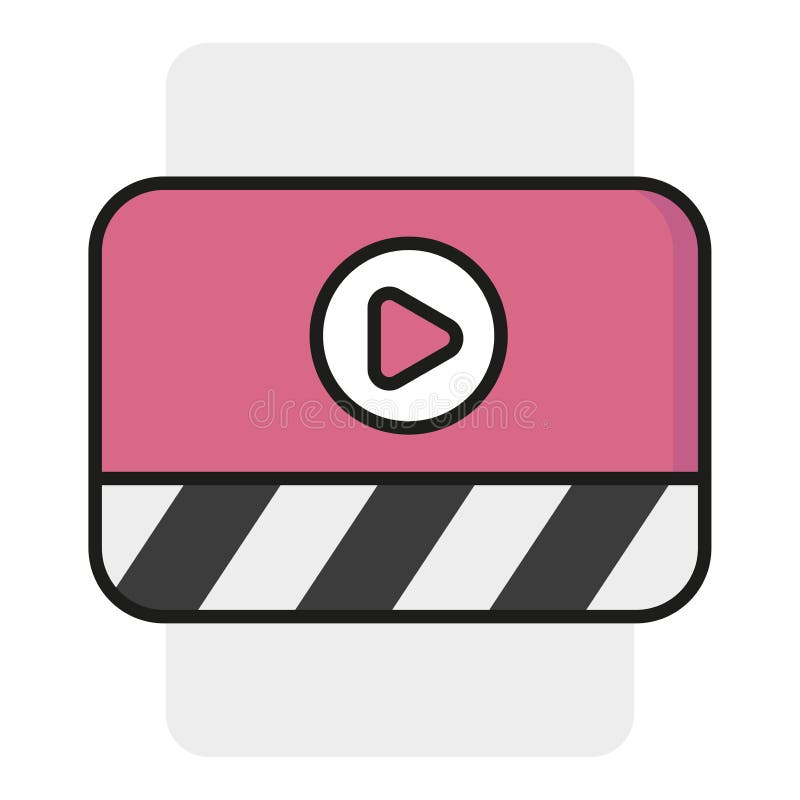 Cartoon Play Sign. Computer Interface. Movie Concept. Vector ...