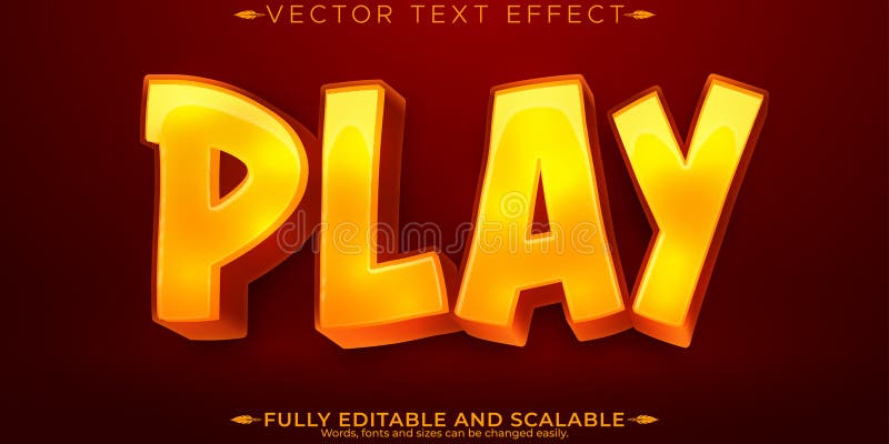 Cartoon Play Text Effect, Editable Comic and Funny Text Style Stock ...