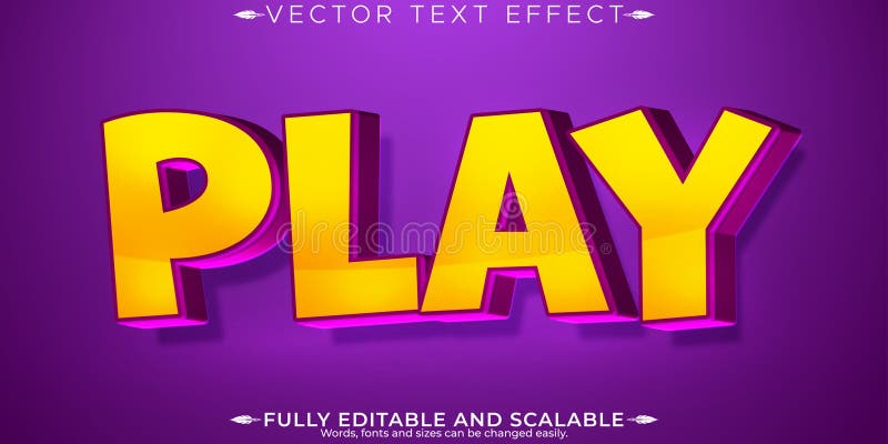 Cartoon Play Text Effect, Editable Comic and Funny Text Style Stock ...