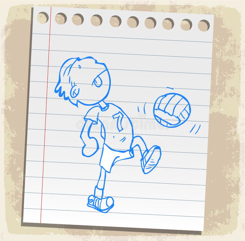 Cartoon Player Soccer on Paper Note, Vector Illustration Stock Vector ...