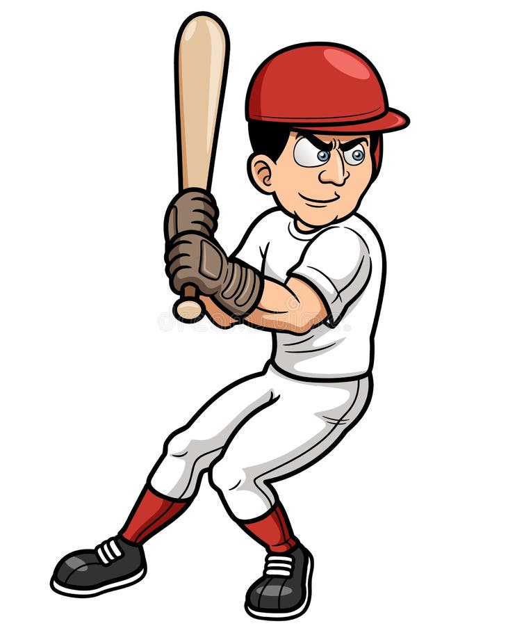 Cartoon Baseball Player stock vector. Illustration of hitting - 30999087