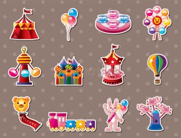 Cartoon Playground Stickers Stock Vector - Illustration of heaven ...