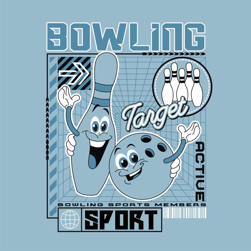 Cartoon Playing Bowling Ball, Vector Illustration Stock Vector ...