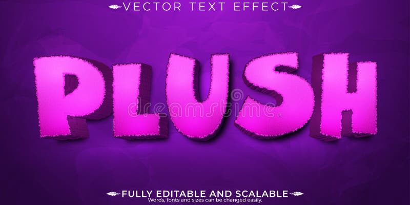 Cartoon Plush Text Effect, Editable Comic and Fun Text Style Stock ...