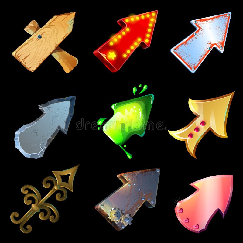 Cartoon Pointer Set stock vector. Illustration of message - 241758866