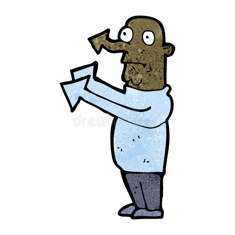 Cartoon Pointing Arrow Man, Stock Vector - Illustration of symbol, cute ...