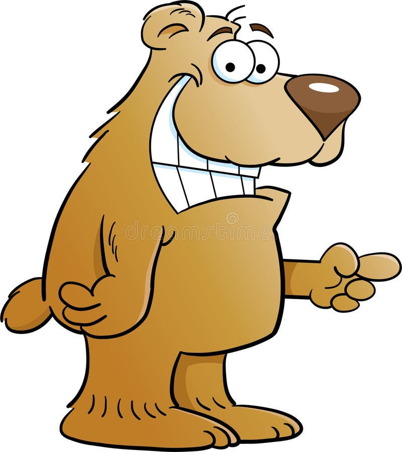 Cartoon Pointing Bear stock vector. Illustration of pointing - 27544212