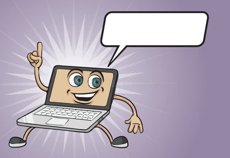 Cartoon Talking Computer Character, Stock Vector - Illustration of ...