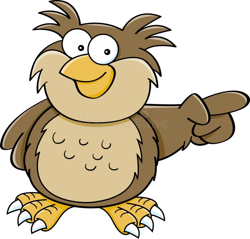 Cartoon pointing owl stock vector. Illustration of clip - 29014373