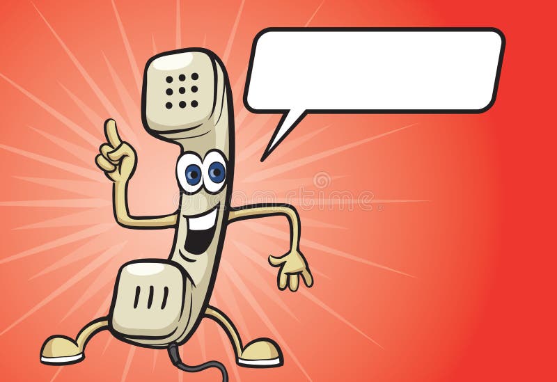 Cartoon Pointing Phone Receiver Character Stock Vector - Illustration ...
