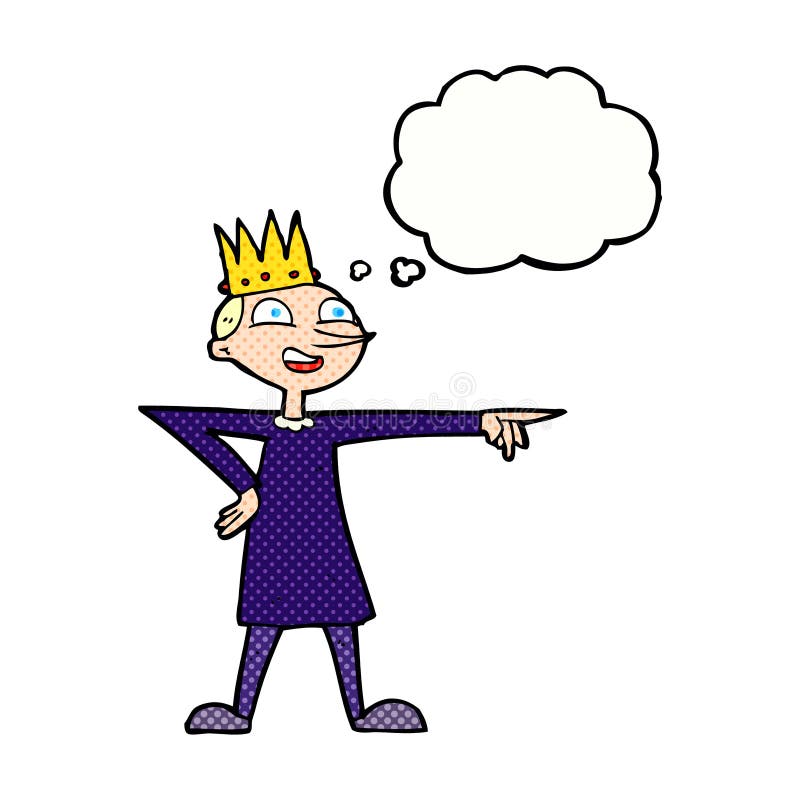 Cartoon Pointing Prince with Thought Bubble Stock Illustration ...