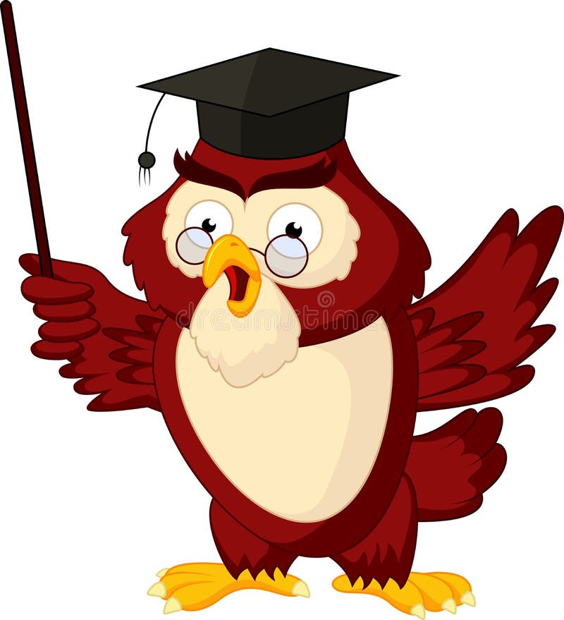 Cartoon of Pointing Wise Owl Stock Vector - Illustration of animals ...