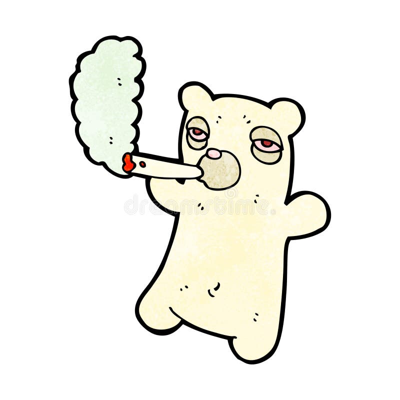 Cartoon Polar Bear Smoking Cigarette Stock Vector - Illustration of ...