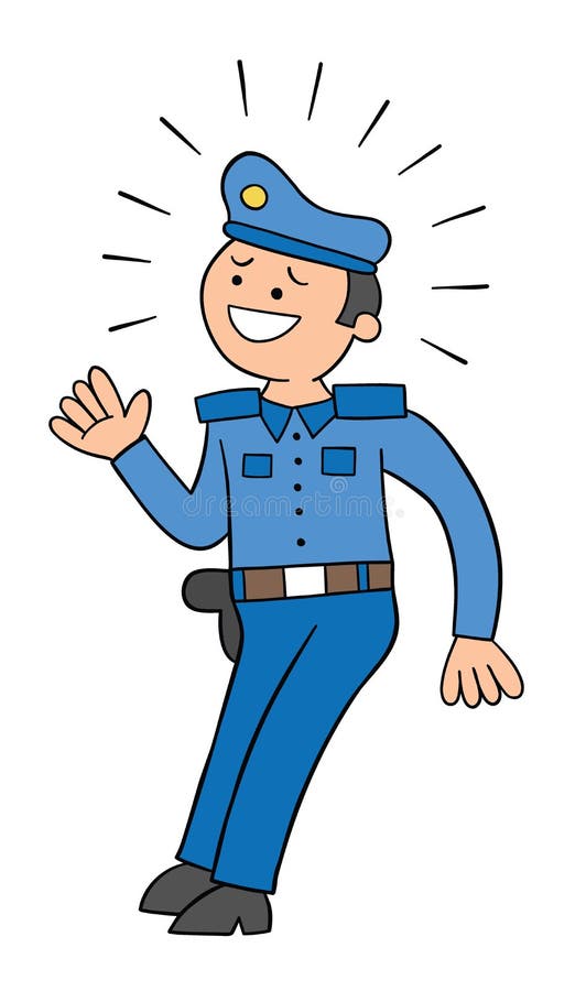 Cartoon Police Scared, Vector Illustration Stock Vector - Illustration ...