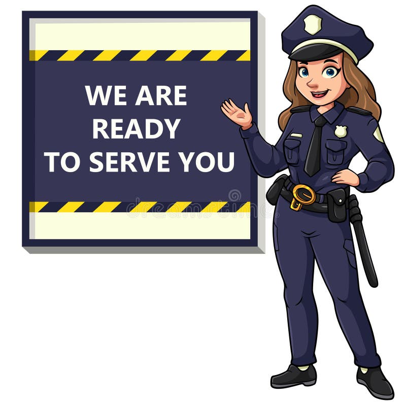 Cartoon Police Woman in Uniform Stock Vector - Illustration of girl ...