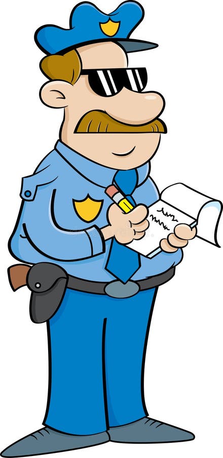 Cartoon Policeman Writing a Ticket. Stock Vector - Illustration of ...