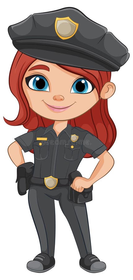 Cartoon policewoman stock vector. Illustration of enforcement - 332061549