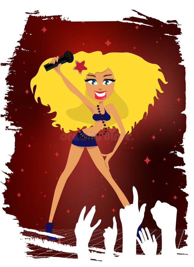 Cartoon pop star stock vector. Illustration of singer - 16206829