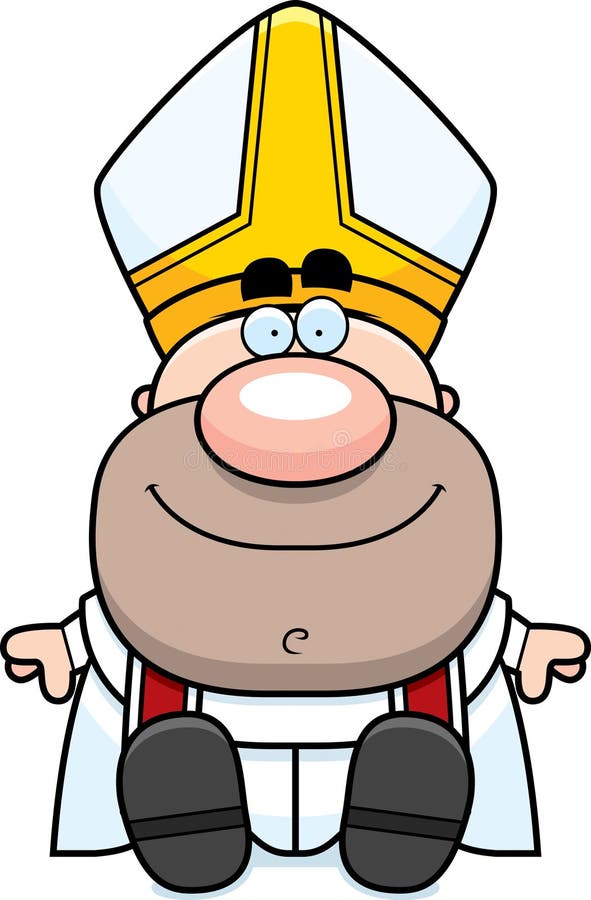 Cartoon Pope Sitting stock vector. Illustration of happy - 49929066