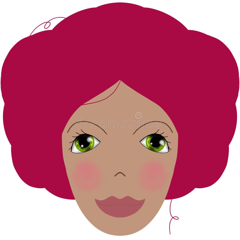 Cartoon portait of a lady stock image. Illustration of smile - 258367329
