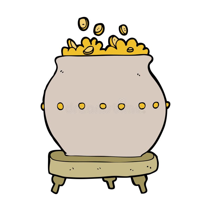 Cartoon pot of gold stock vector. Illustration of silly - 37011227