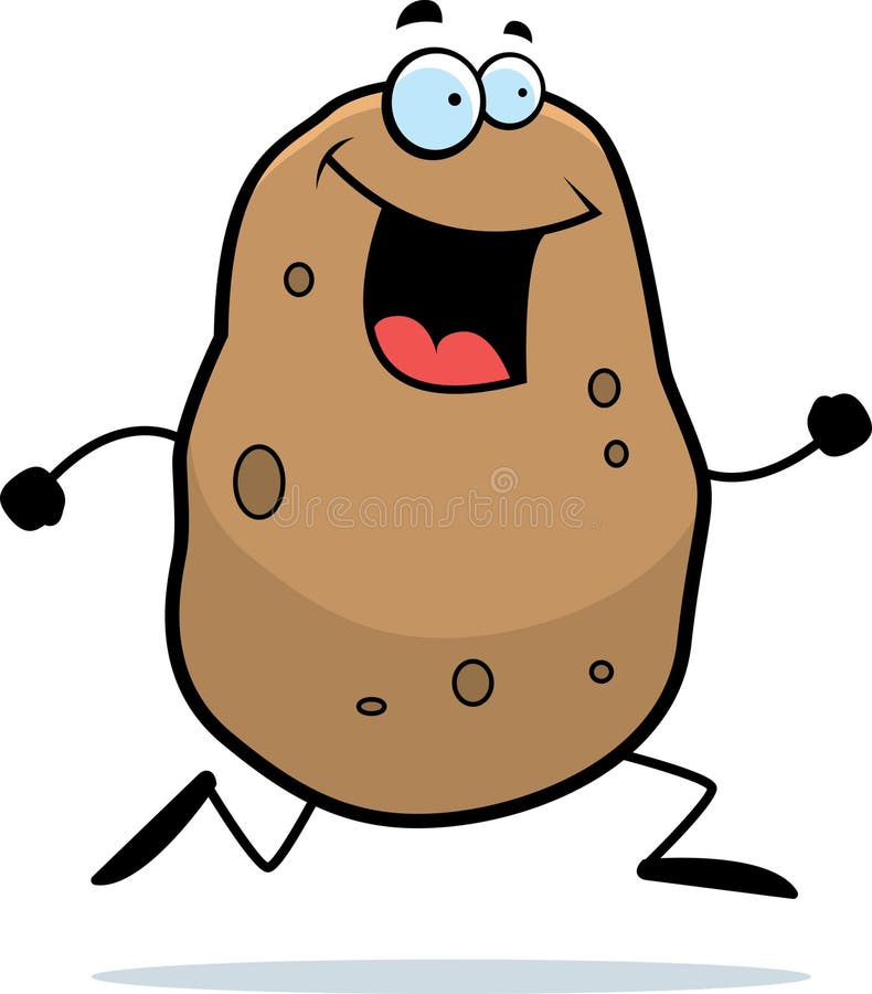 Cartoon Potato Running stock vector. Illustration of clip - 47366693