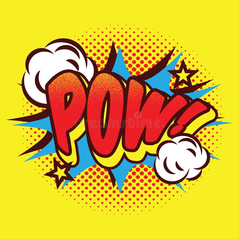 Cartoon Pow Text. Vector Illustration Decorative Design Stock Vector ...