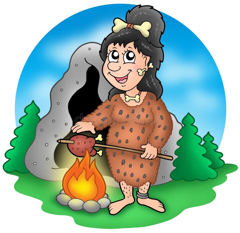 Cave Women Cartoon Character Cavewoman Cartoon Cavewoman With Orange