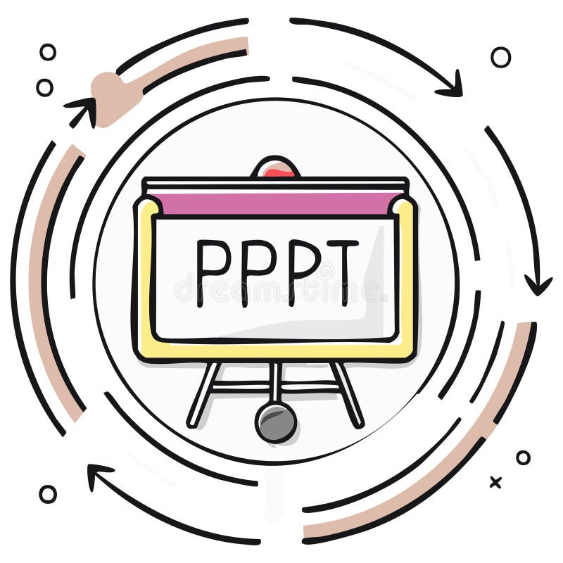 Cartoon Presentation Board with Arrows Circling for PowerPoint Visuals ...