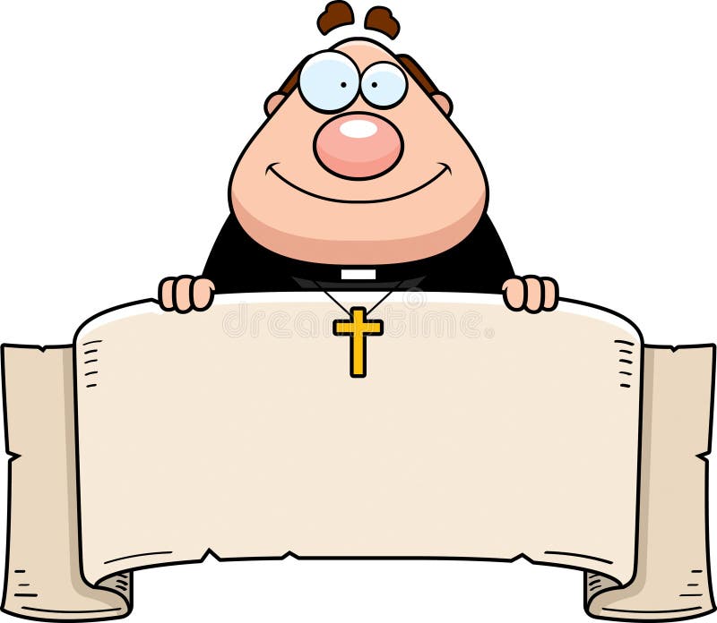 Cartoon Priest Banner stock vector. Illustration of clip - 47714798