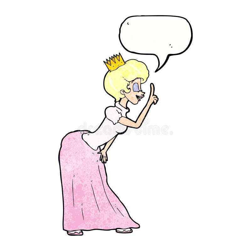 Cartoon Princess with Speech Bubble Stock Illustration - Illustration ...