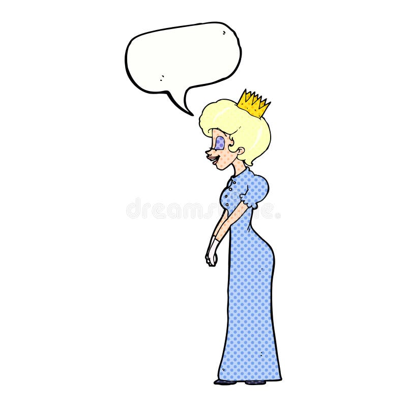Cartoon Princess With Speech Bubble Stock Illustration - Illustration ...
