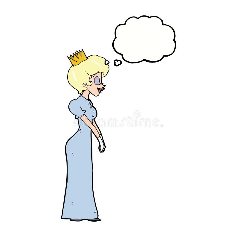 Cartoon Princess with Thought Bubble Stock Illustration - Illustration ...