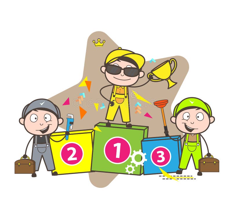 Cartoon Professional Workers Team Vector Stock Illustration ...