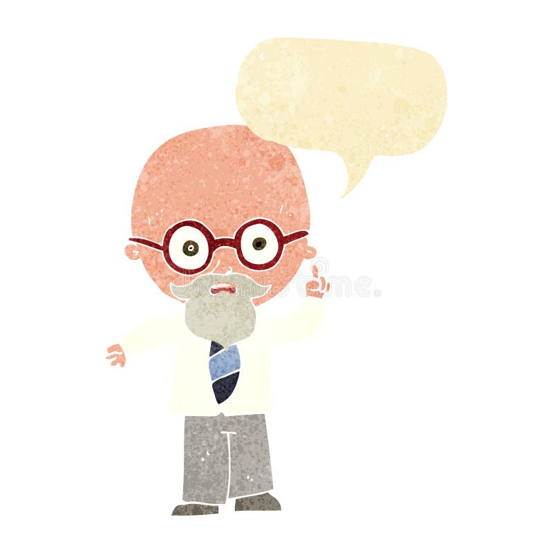 Cartoon Professor with Speech Bubble Stock Illustration - Illustration ...