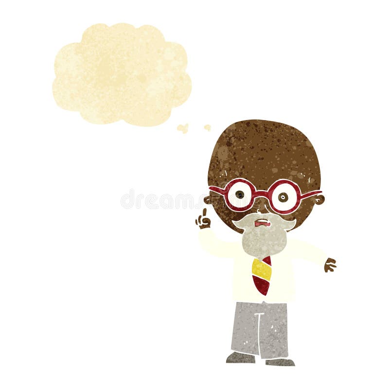 Cartoon Professor with Thought Bubble Stock Illustration - Illustration ...