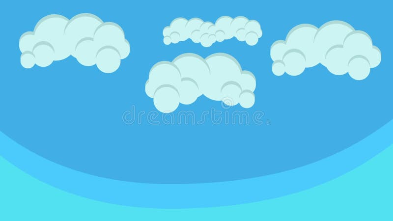 Puffy Cartoon Clouds on a Beautiful Blue Sky Stock Video - Video of ...