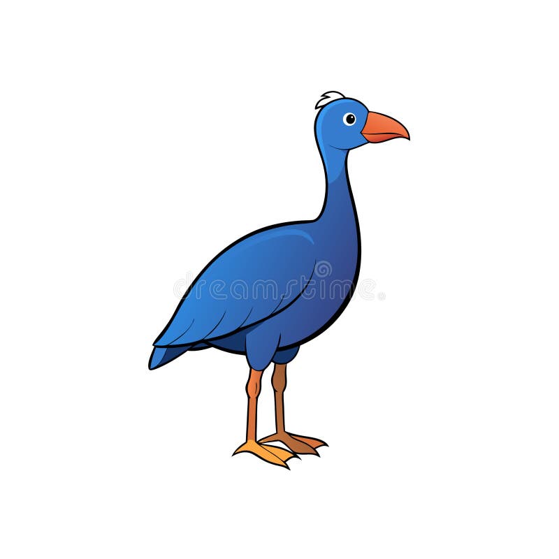 Cartoon Pukeko Illustration on a White Background in Vectors Stock ...