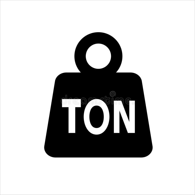 Simple TON Weight Silhouette Icon Stock Vector - Illustration of iron ...