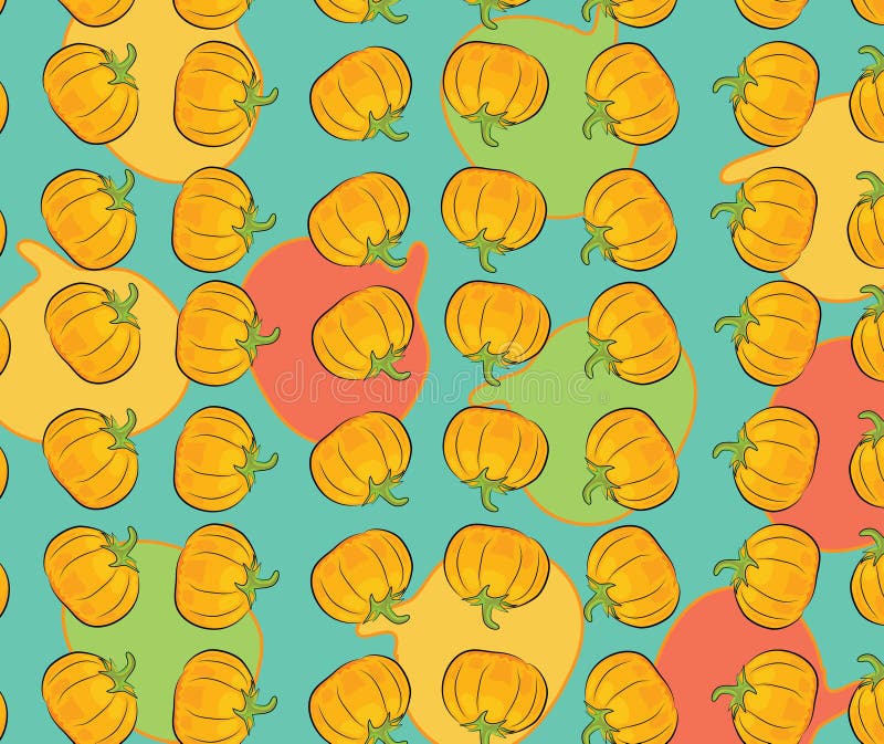 Cartoon pumpkin pattern stock illustration. Illustration of food - 42476507