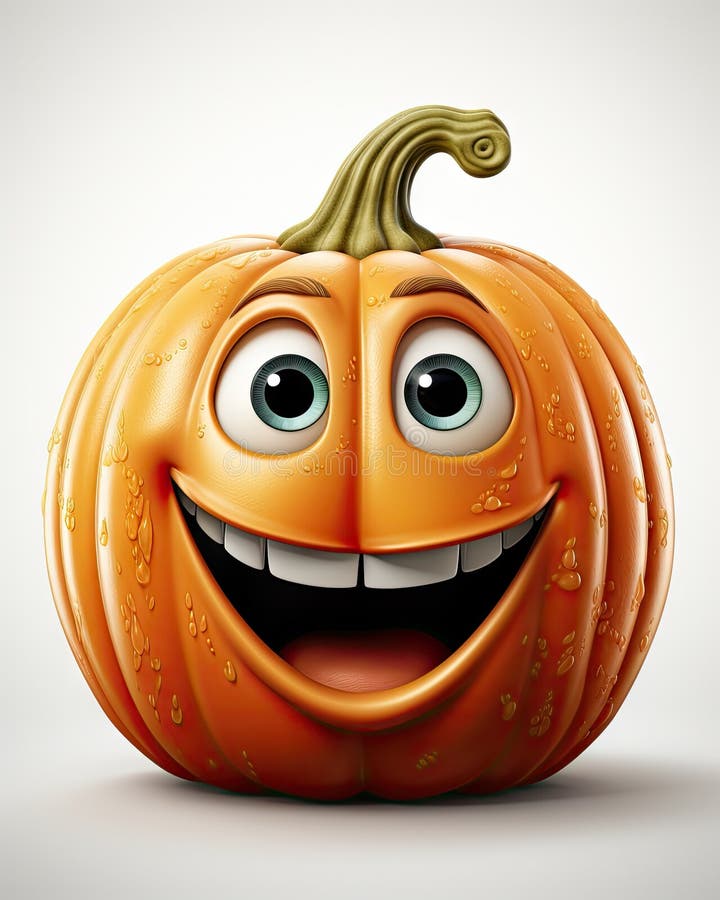 A Cartoon Pumpkin with a Smile on it S Face. Generative Ai Stock ...