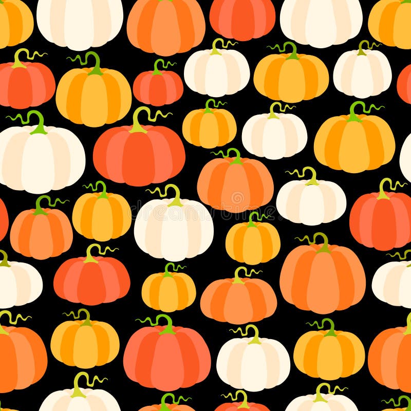 Cartoon Pumpkins Vector Seamless Pattern Stock Vector - Illustration of holiday, halloween ...