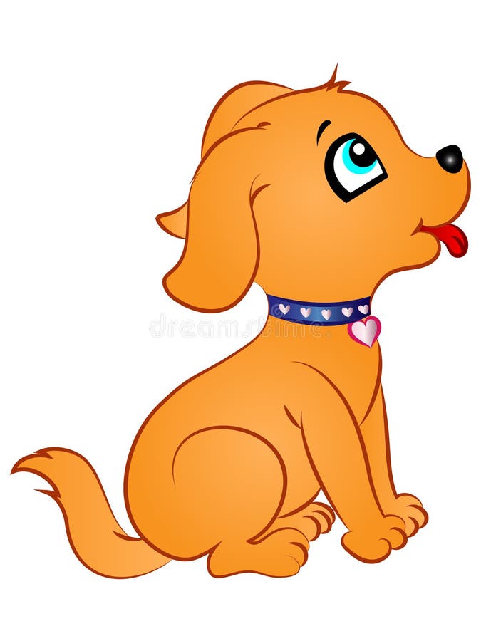 Cartoon Puppy Looking Up stock image. Illustration of sideview - 77306817