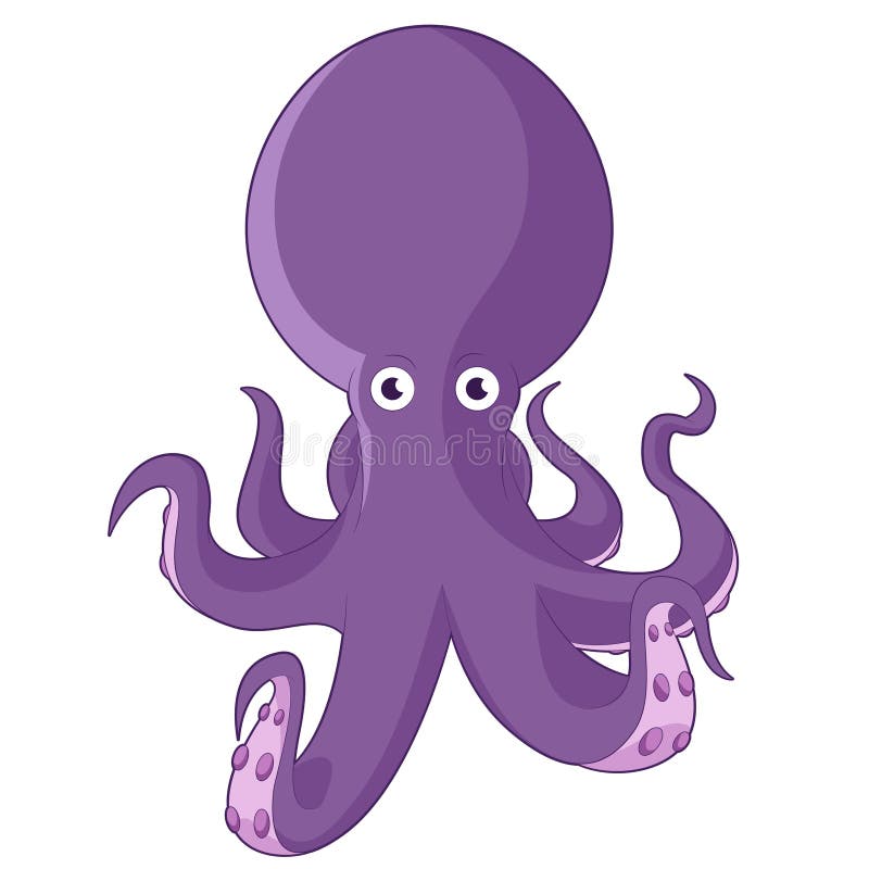 Purple Octopus Vector stock vector. Illustration of lovable - 5716319