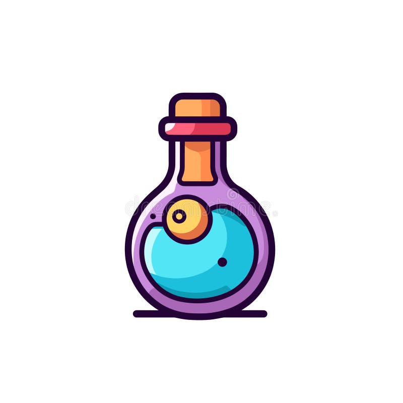 Purple Potion Cartoon Character with Sad Expression Stock Vector ...