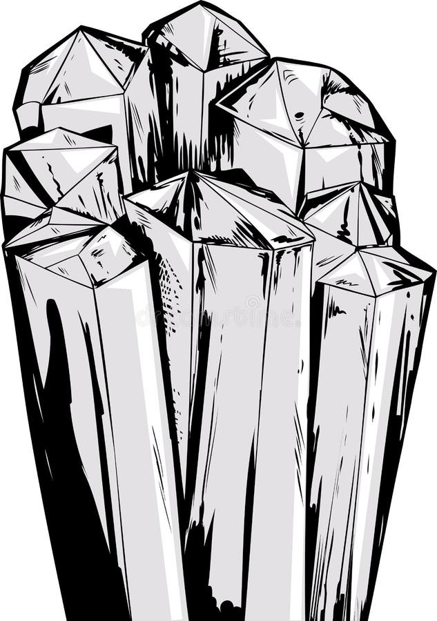 Cartoon Quartz Crystals stock illustration. Illustration of mineral ...